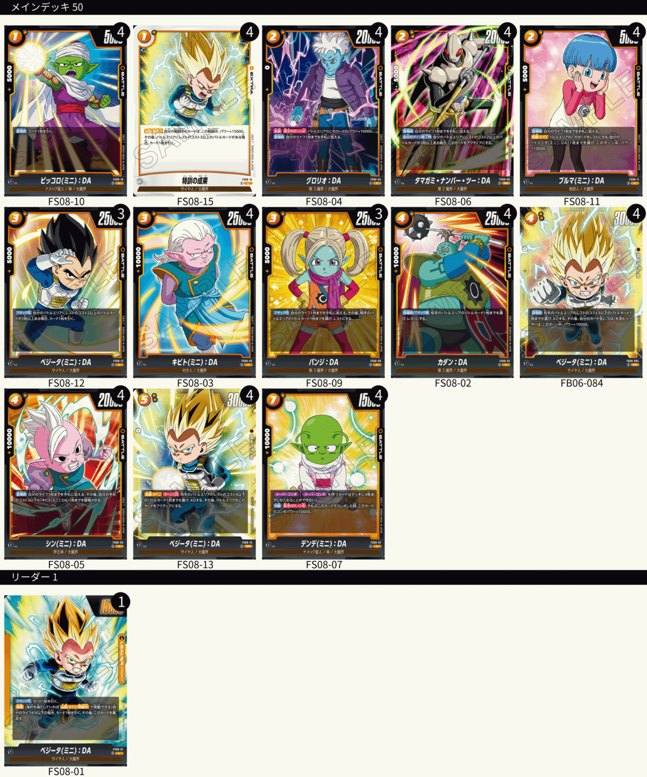 【DBFW】ここから始めよう。スタートデッキ ベジータ（ミニ）超サイヤ人3 デッキ紹介 | なごみのTCG＋